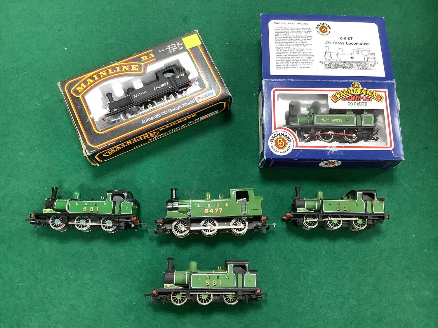 Lot 143 - Six OO Gauge LNER / BR J72 Tank Engines by