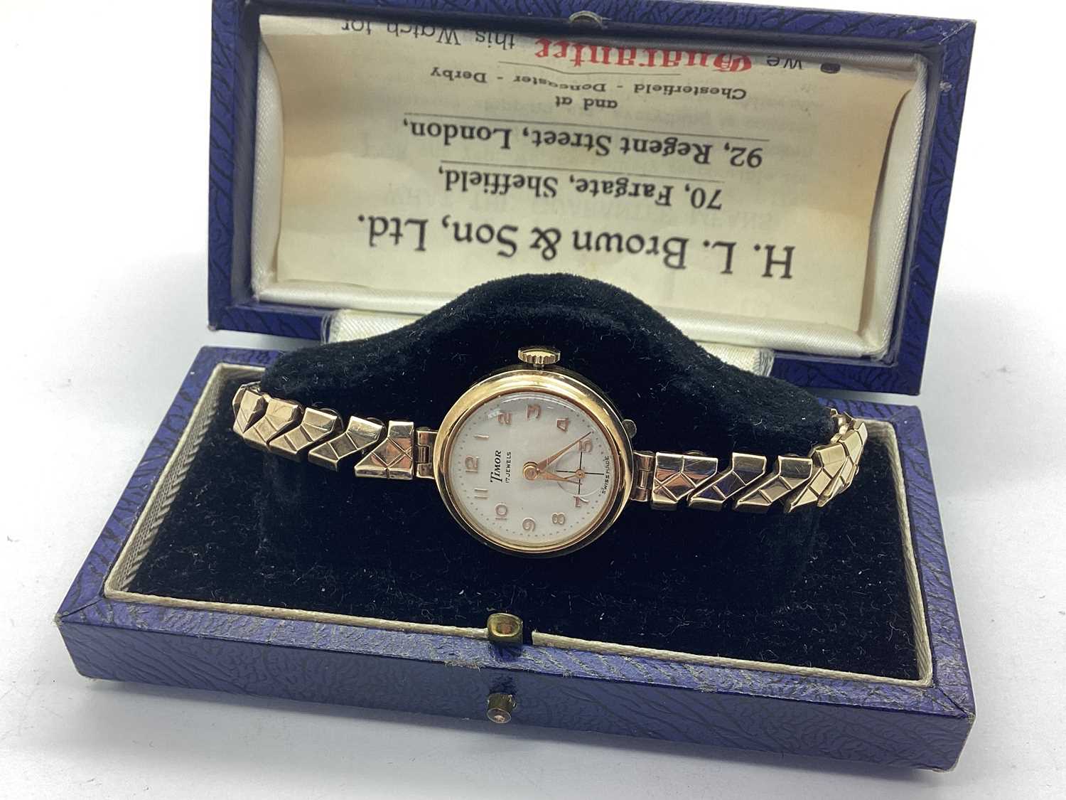 Lot 287 - Timor; A 9ct Gold Cased Ladies Wristwatch,