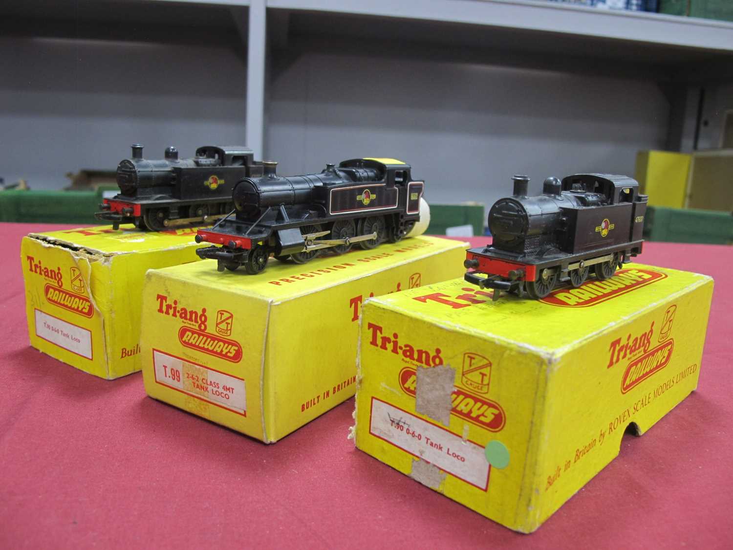 Lot 388 - Three Boxed Triang TT Tank Engines, playworn,