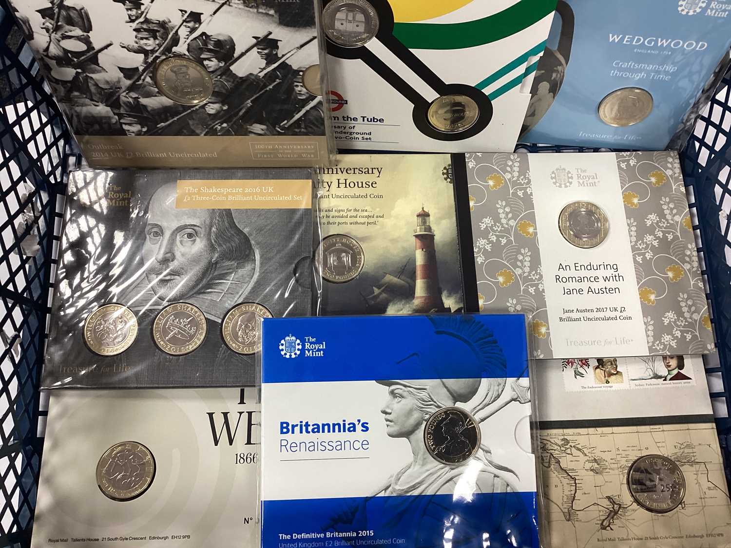 Lot 401 - Nine Royal Mint UK Bunc £2 Coin Packs,