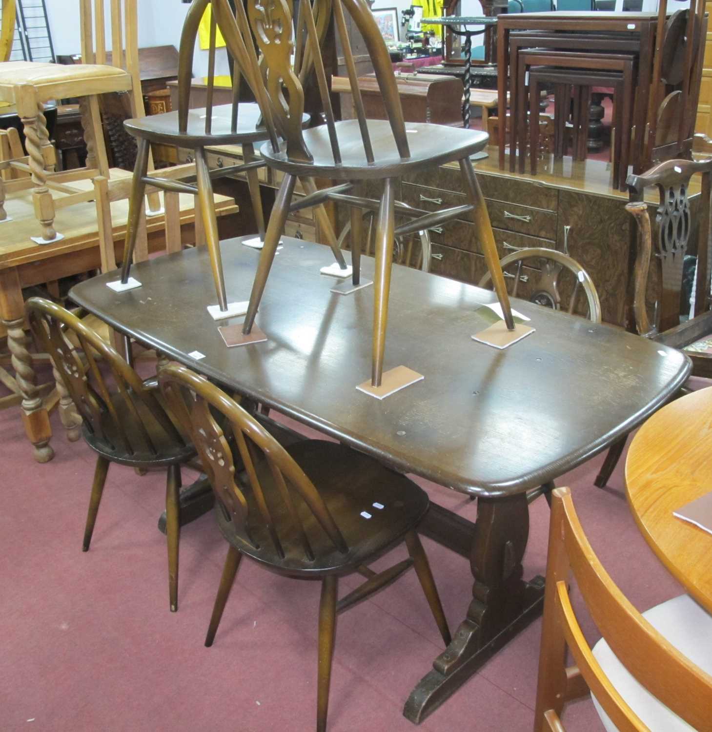 Lot 1559 - Ercol 'Old Colonial' Table - Chairs, table