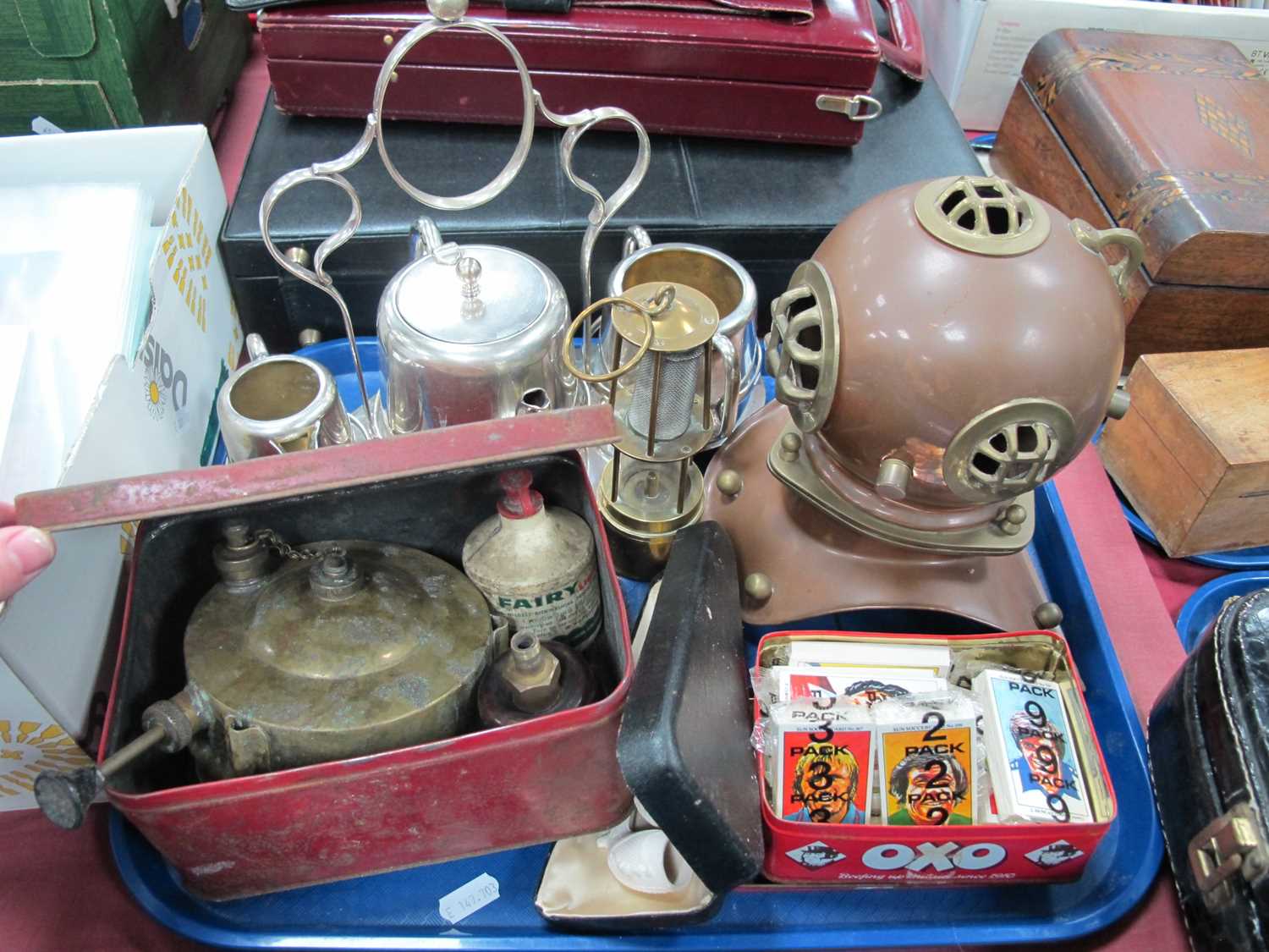 Lot 1411 - 'Gluck Auf' Small Miners Lamp, Plated
