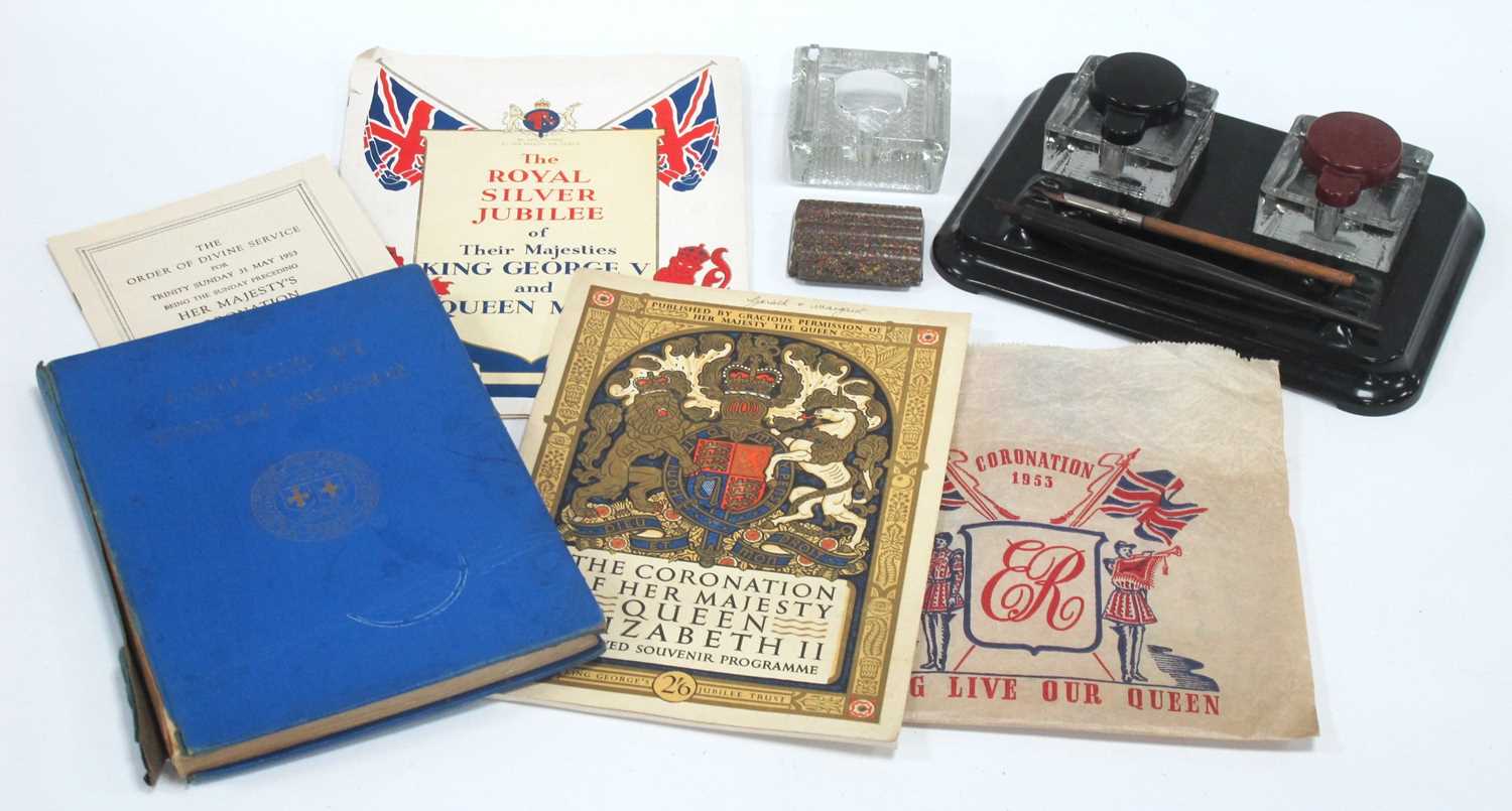 Lot 1392 - An Art Deco Bakelite Desk Standish, with