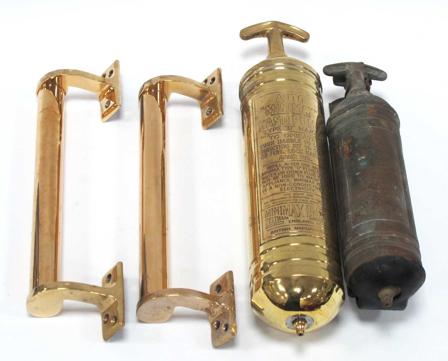 Lot 1406 - A Polished Brass Auto "Minimax" Hand Pump,