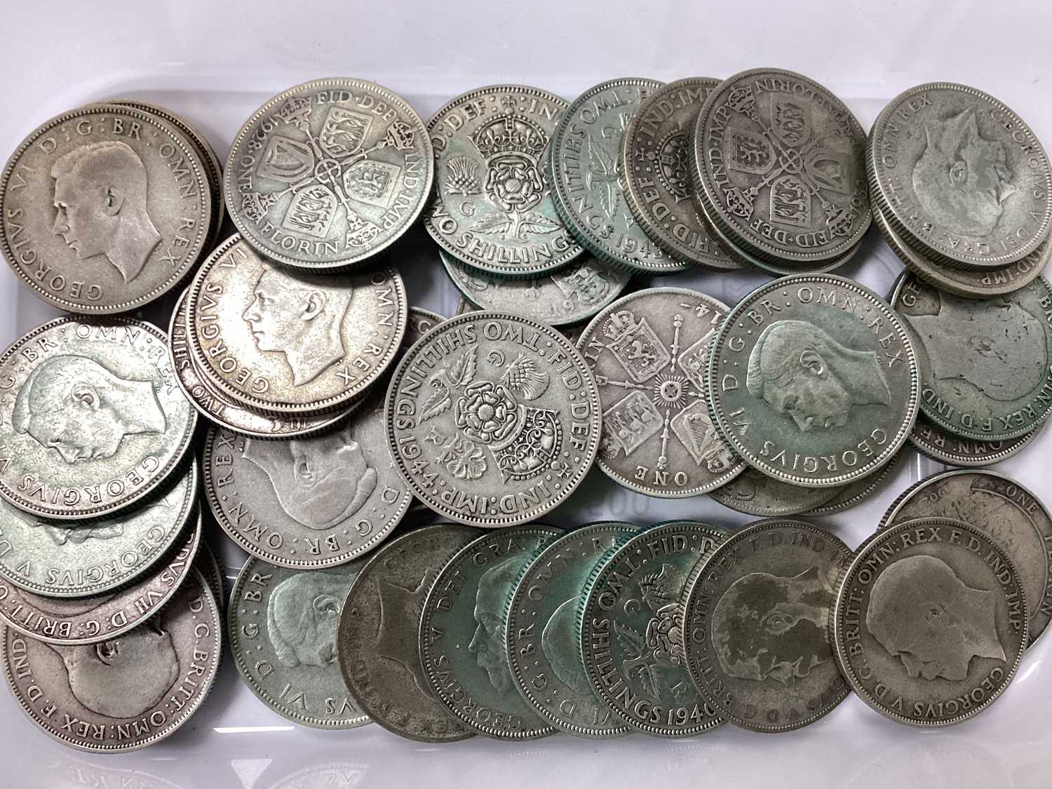 Lot 583 - GB Pre 1947 Silver Florins, total weight