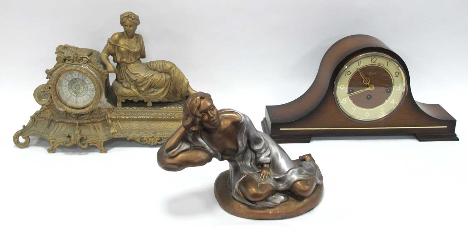 Lot 1394 - French Gilt Spelter Mantle Clock Case with