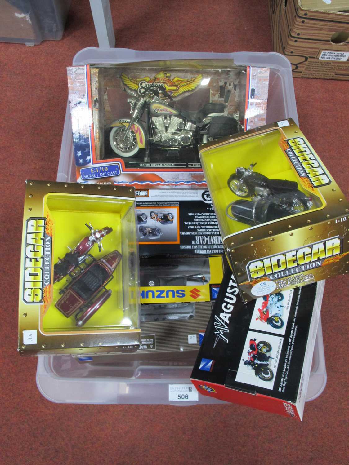 Lot 506 - Seven Diecast / Plastic Model Motorcycles by