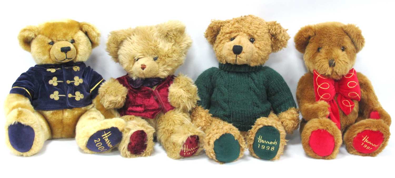 Lot 1358 - Harrod's Teddy Bears, 1996, 97, 98. 2000