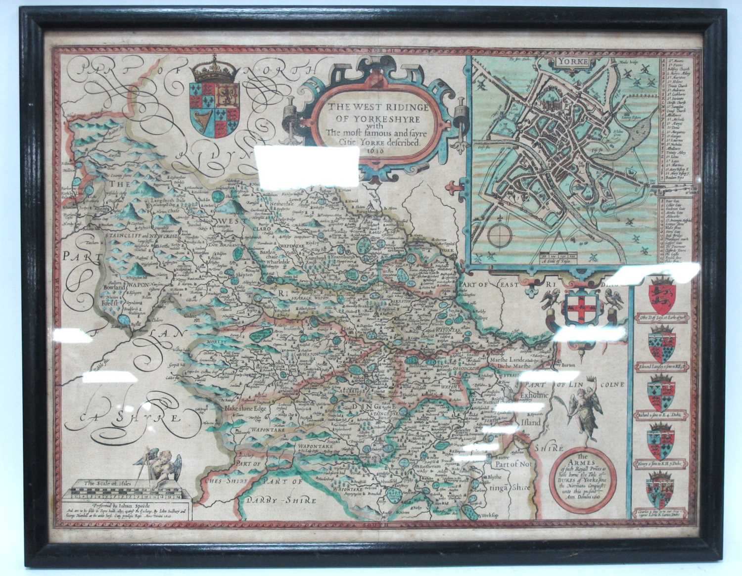Lot 1347 - John Speede XVII Century Hand Tinted Map