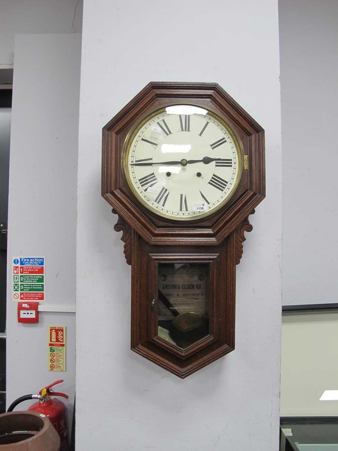 Lot 1138 - Ansonia Walnut Cased Wall Clock, with 8-day