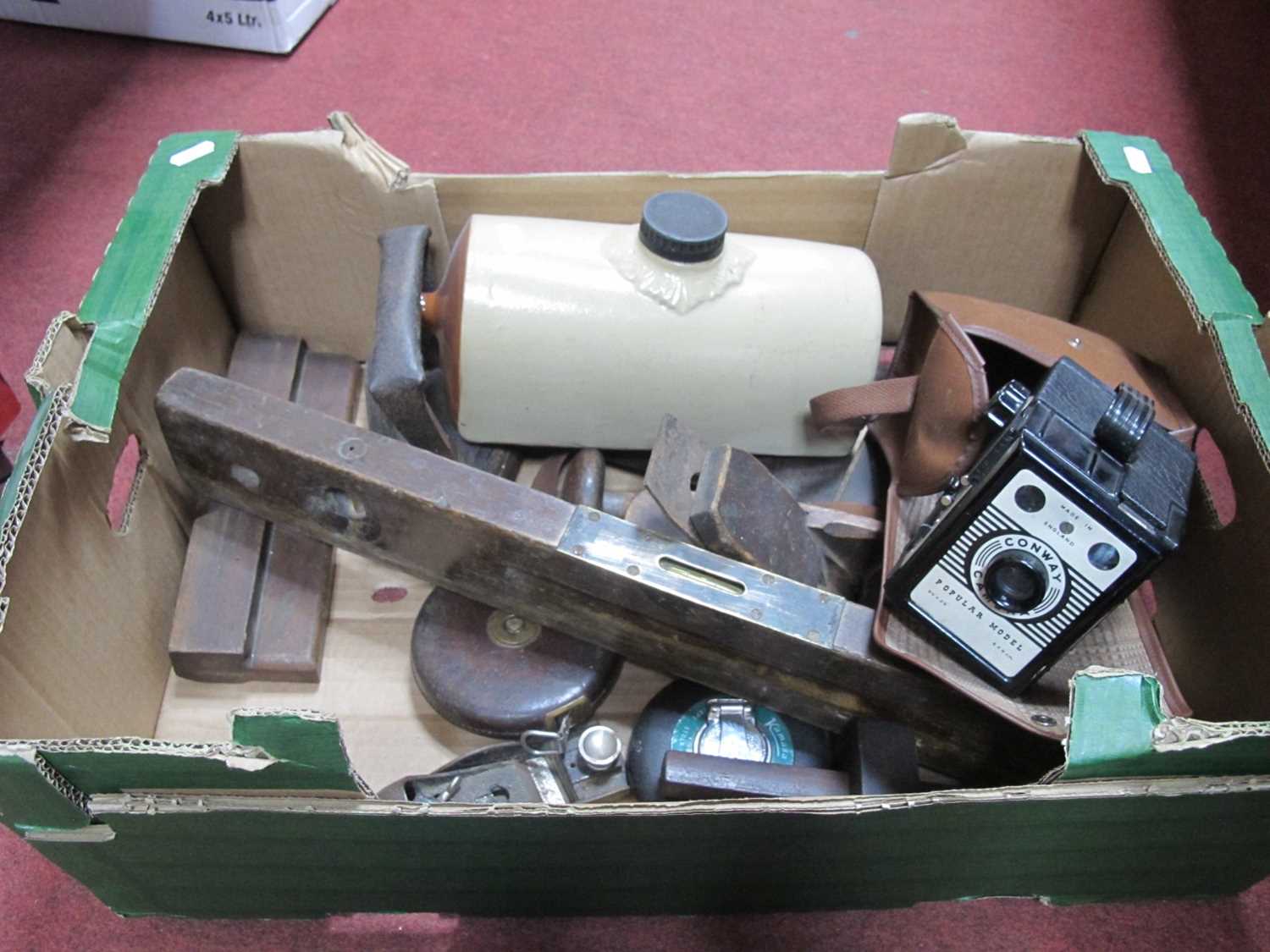 Lot 1034 - Chesterman's Tape, plane, spirit level,
