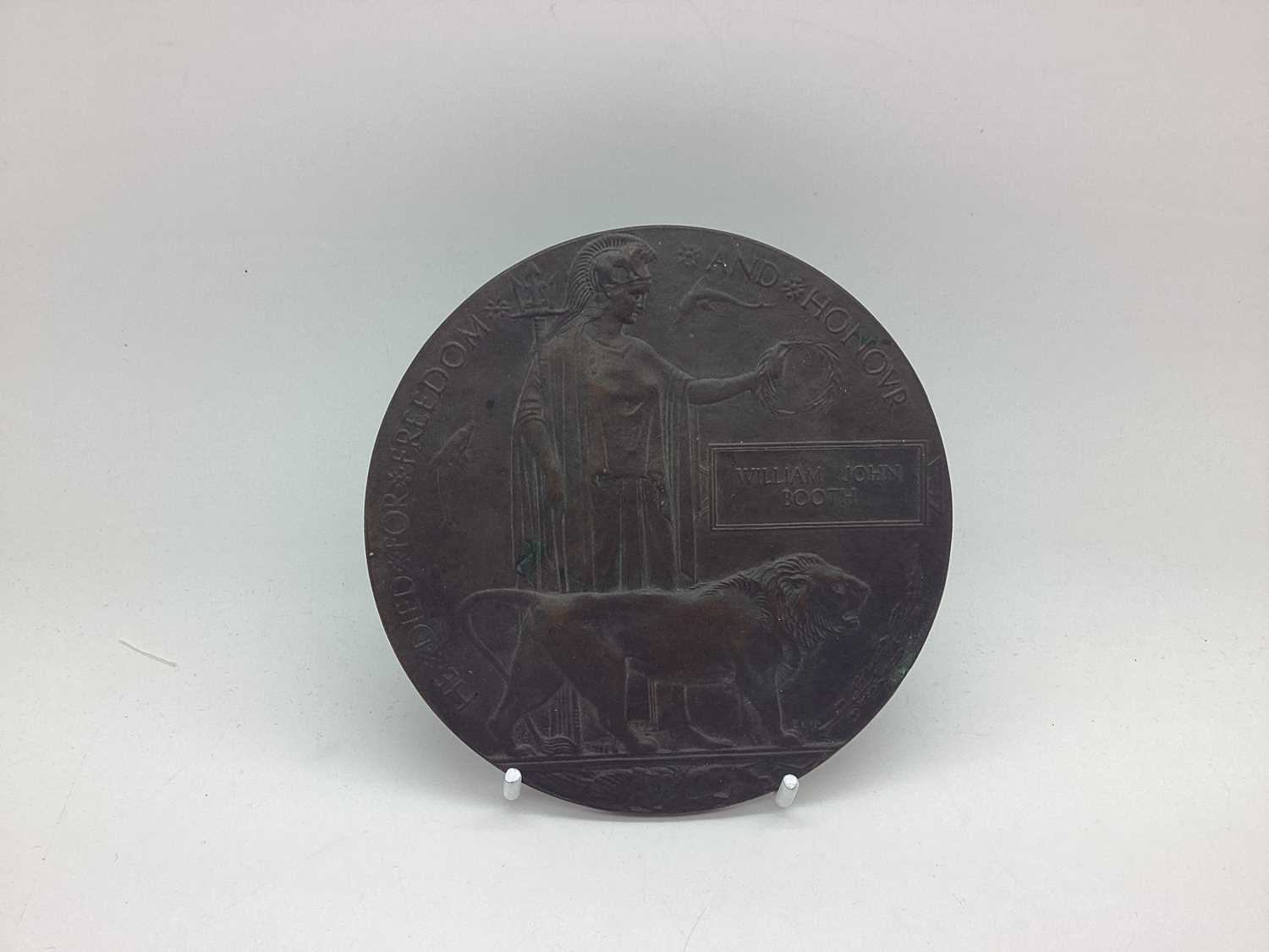 Lot 578 - WWI Memorial Plaque Death Penny to William