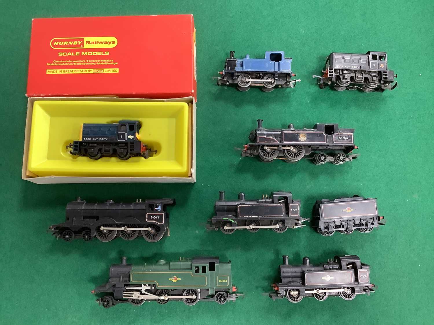 Lot 654 - Eight Triang 00 gauge locomotives: two "Dock
