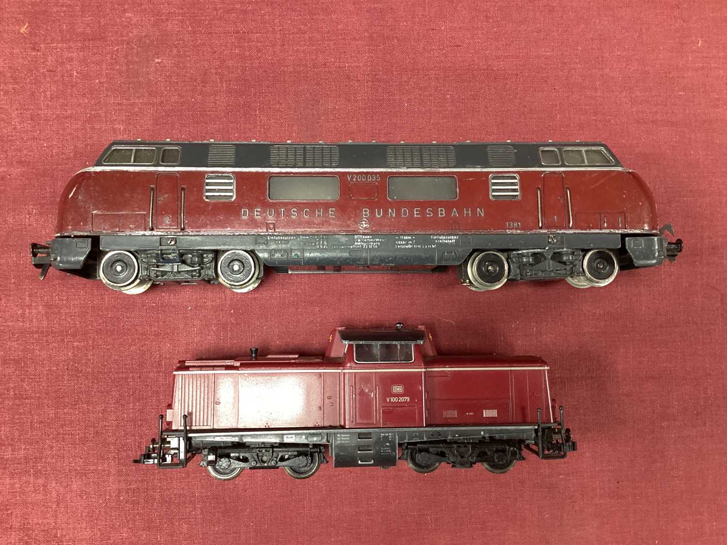 Lot 836 - Two HO scale German DB Diesel locomotives by