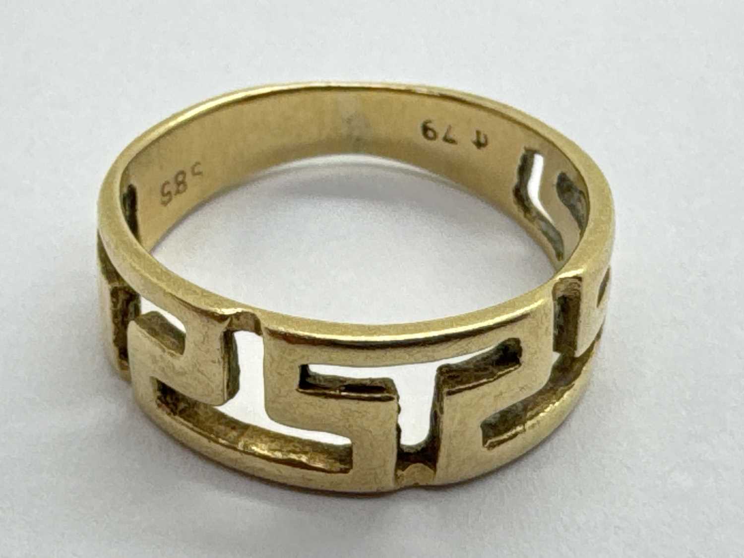Lot 35 - A Greek Key Style Ring, of tapered form,