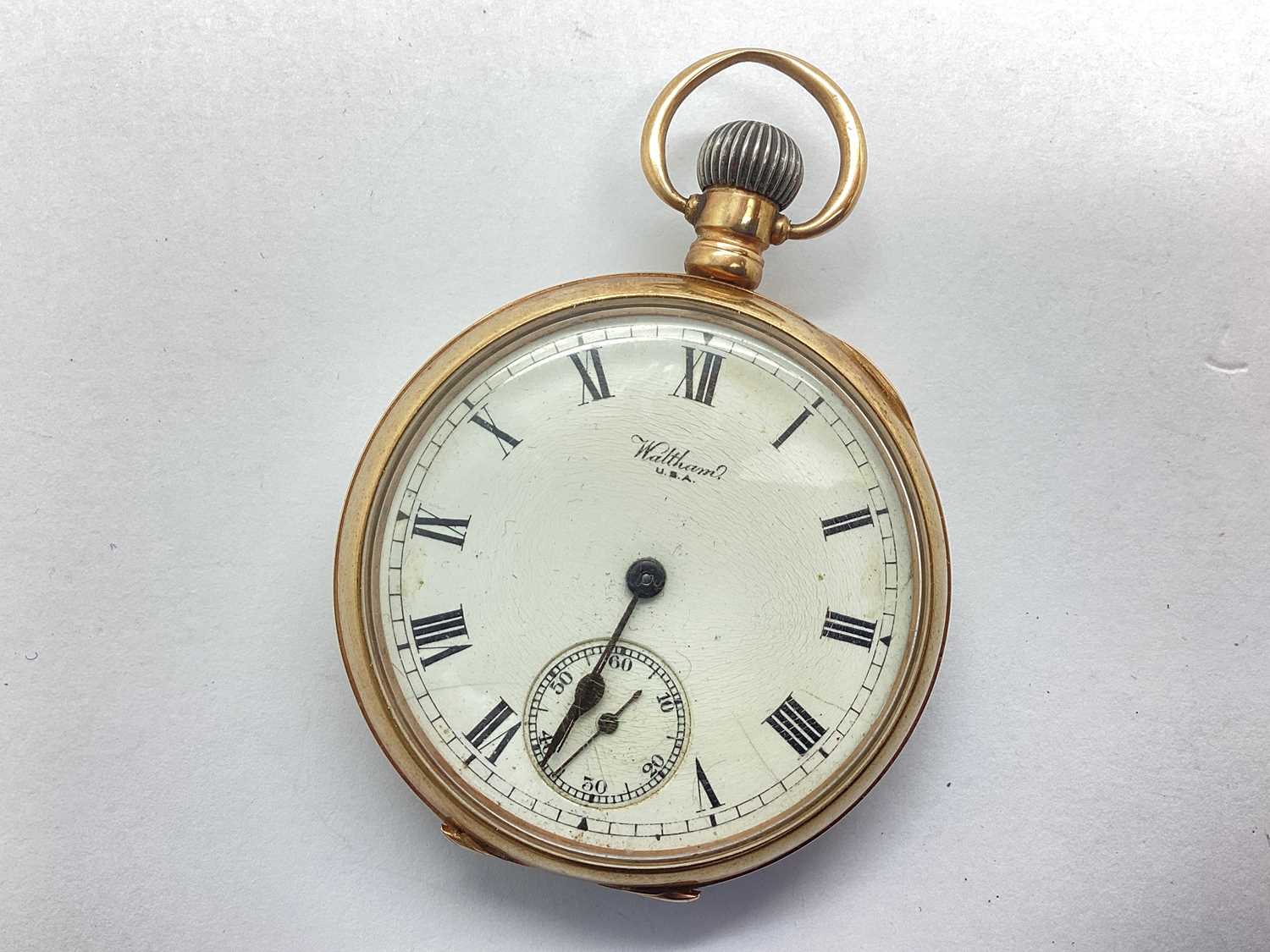 Lot 217 - Waltham; A 9ct Chester Gold Cased Openface