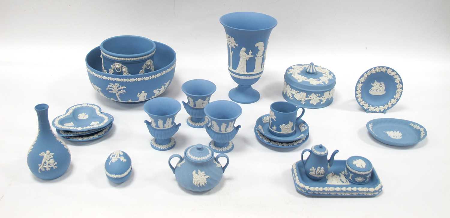 Lot 1224 - Wedgwood Powder Blue Jasper Ware, of twenty-