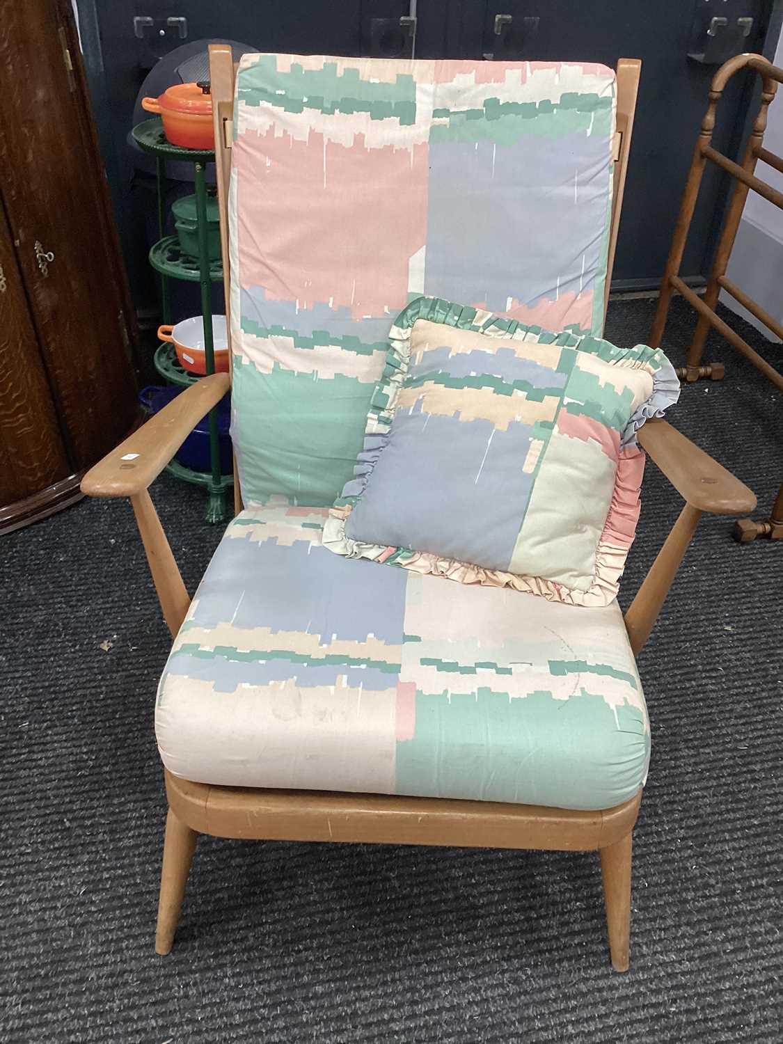 Lot 1534 - Light Wood Easy Chair Ercol, with rubber