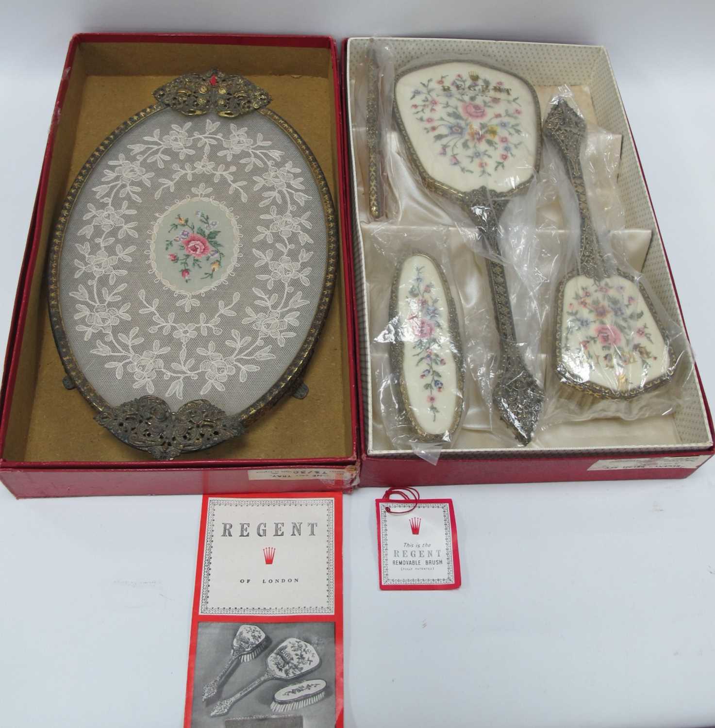 Lot 1144 - Regent Gilt and Embroidered Dressing Table