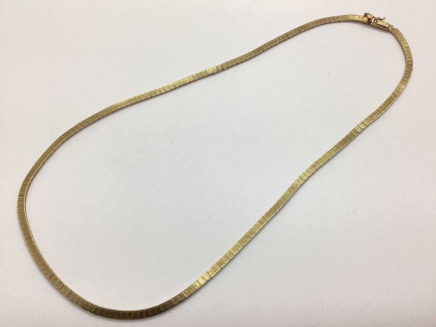 Lot 94 - A Flat Link Collarette Necklace, of partially