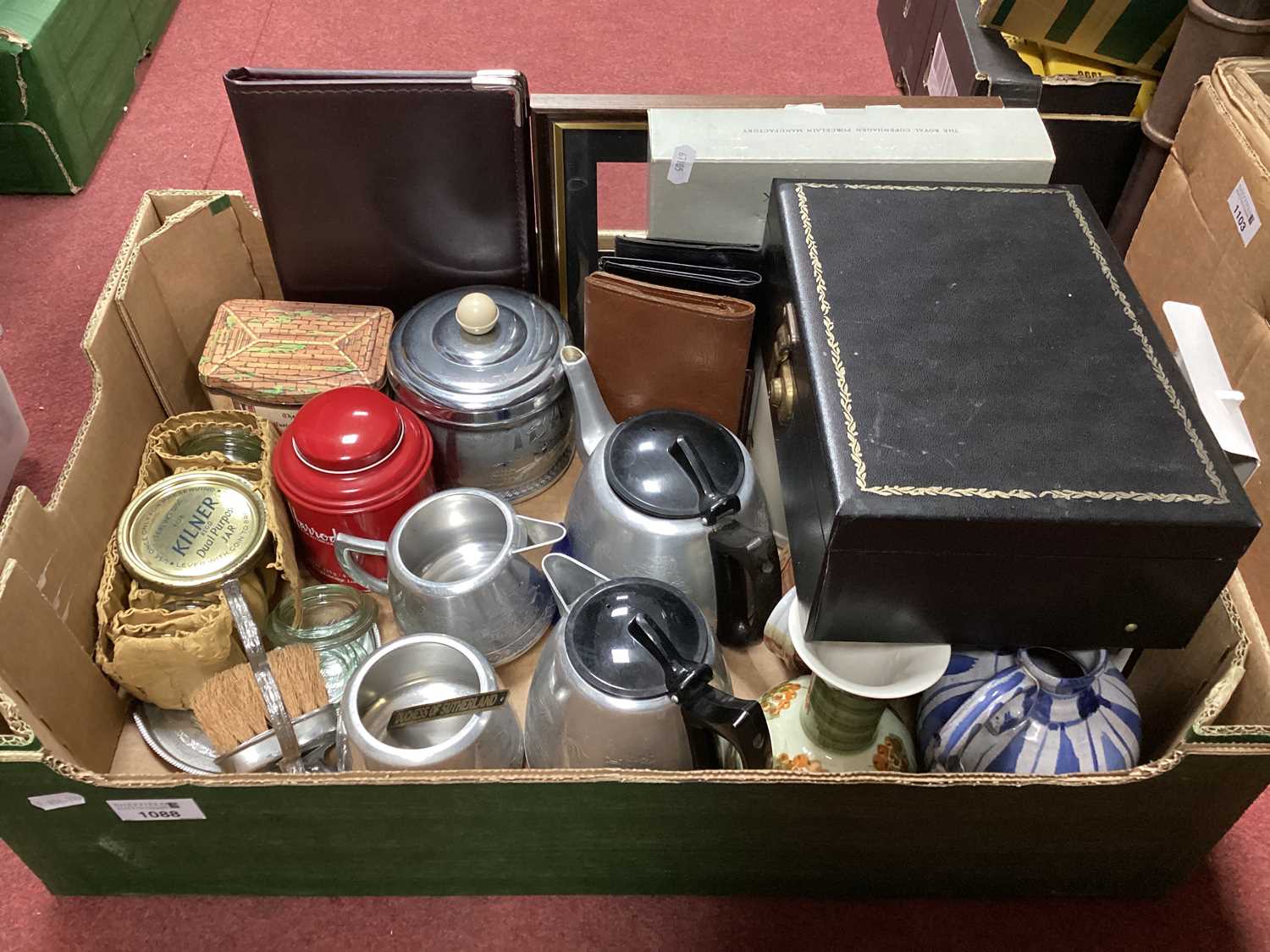 Lot 1088 - Jewellery Box, Rover Folio wallet, ceramics,