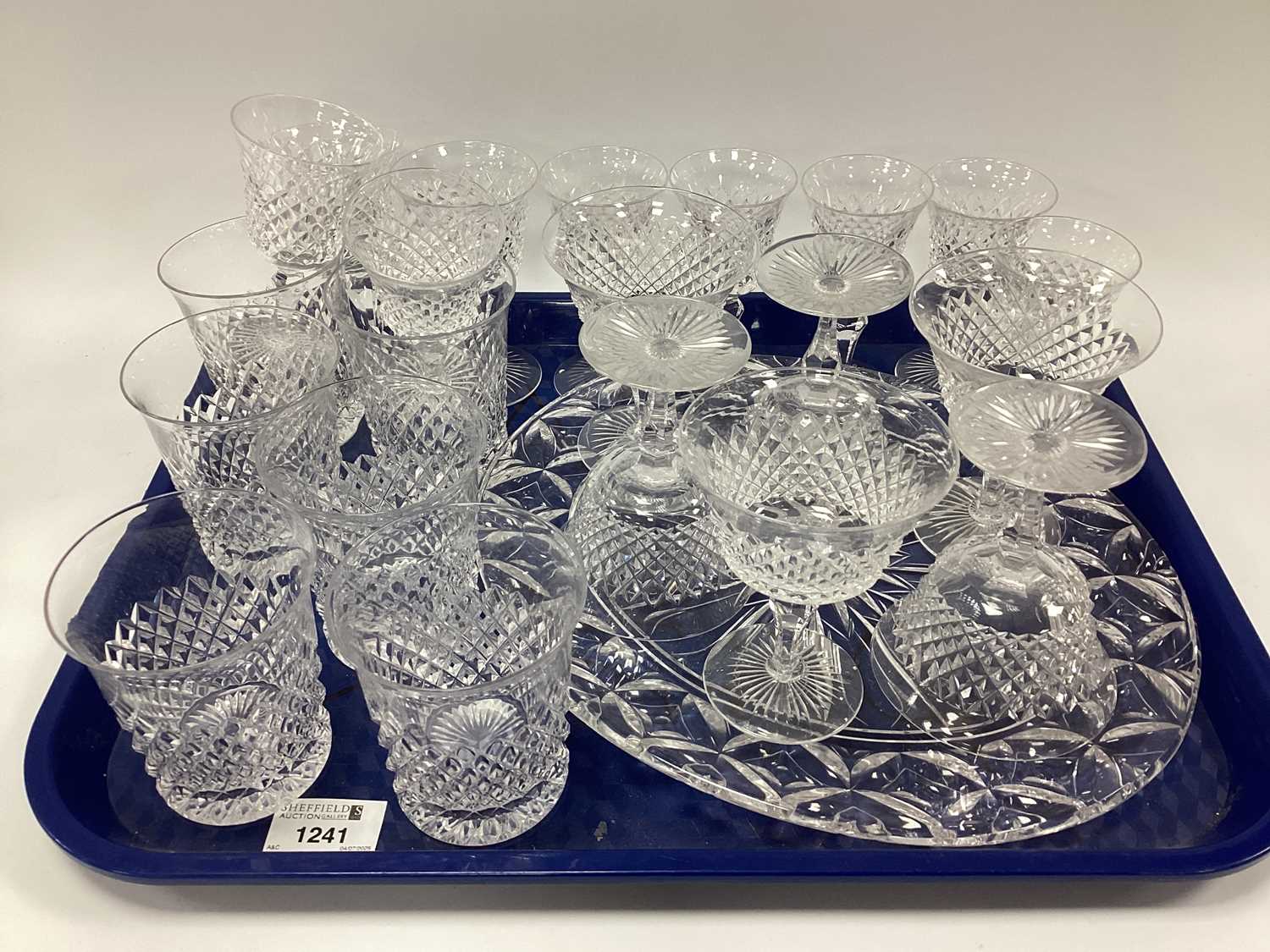 Lot 1241 - Stuart Crystal Glassware Prism Cut Pattern,