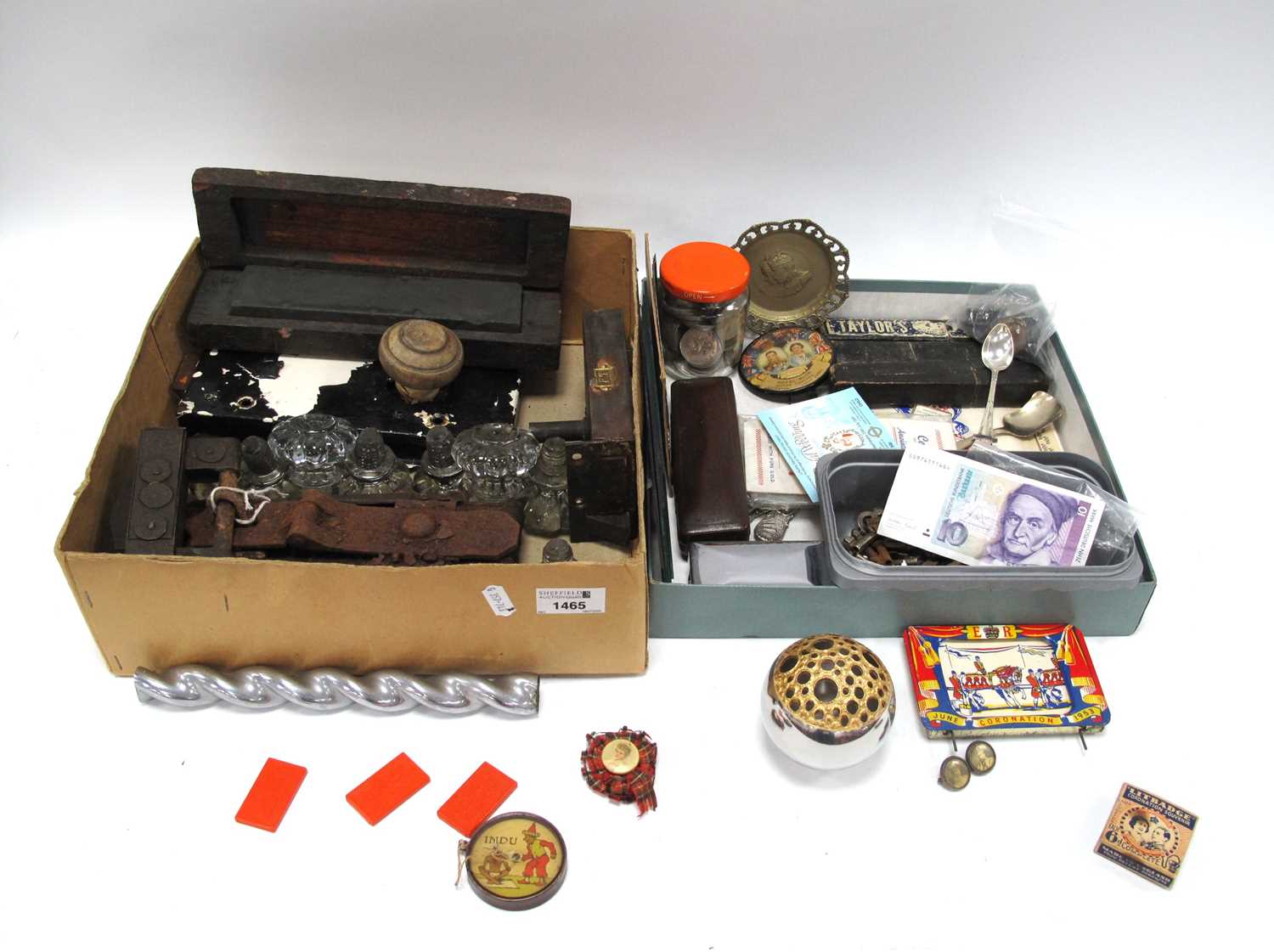 Lot 1465 - Keys, commemorative ware, coins, Stuart