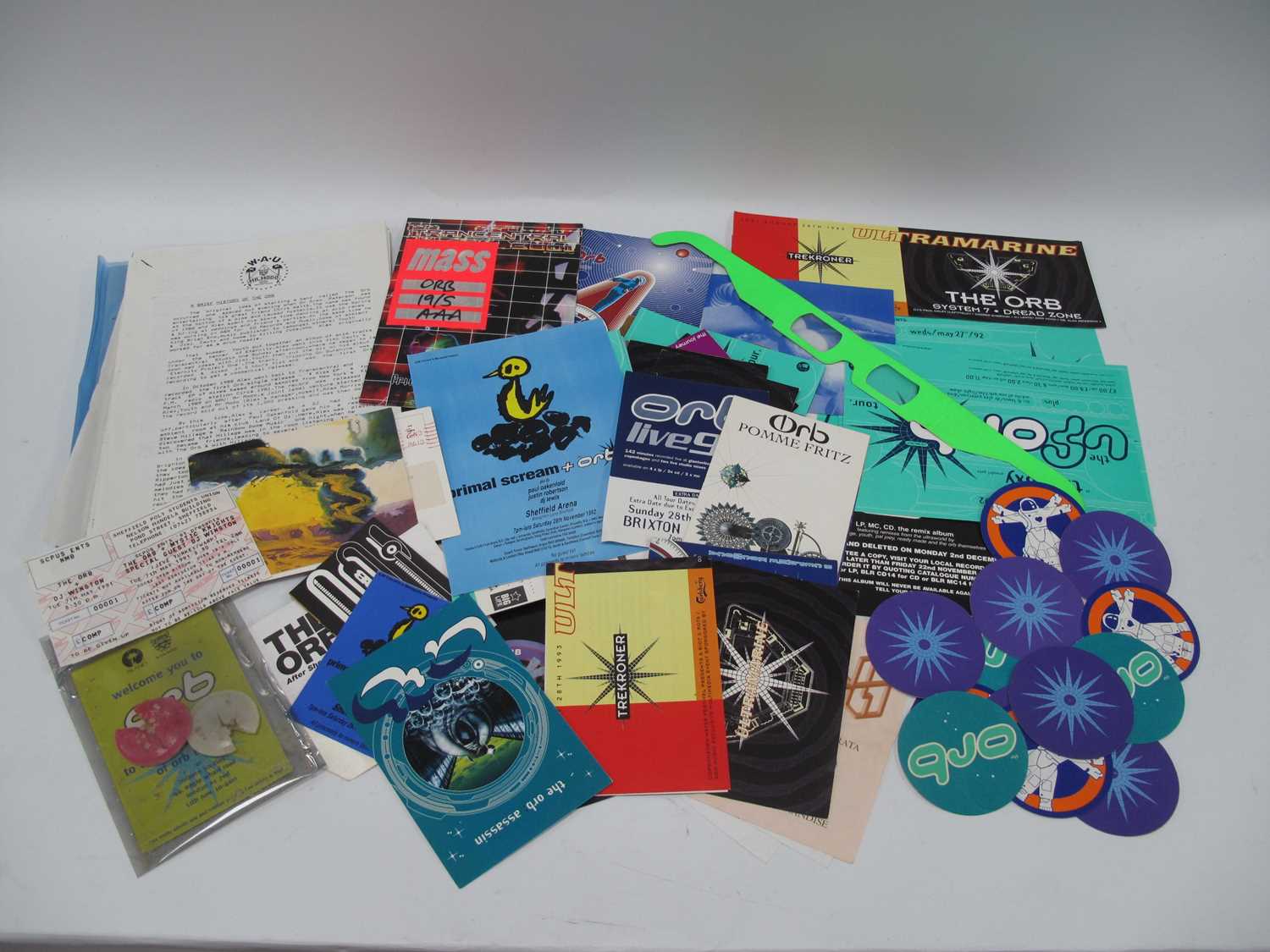 Lot 1440 - The Orb, publicity cards, history papers,