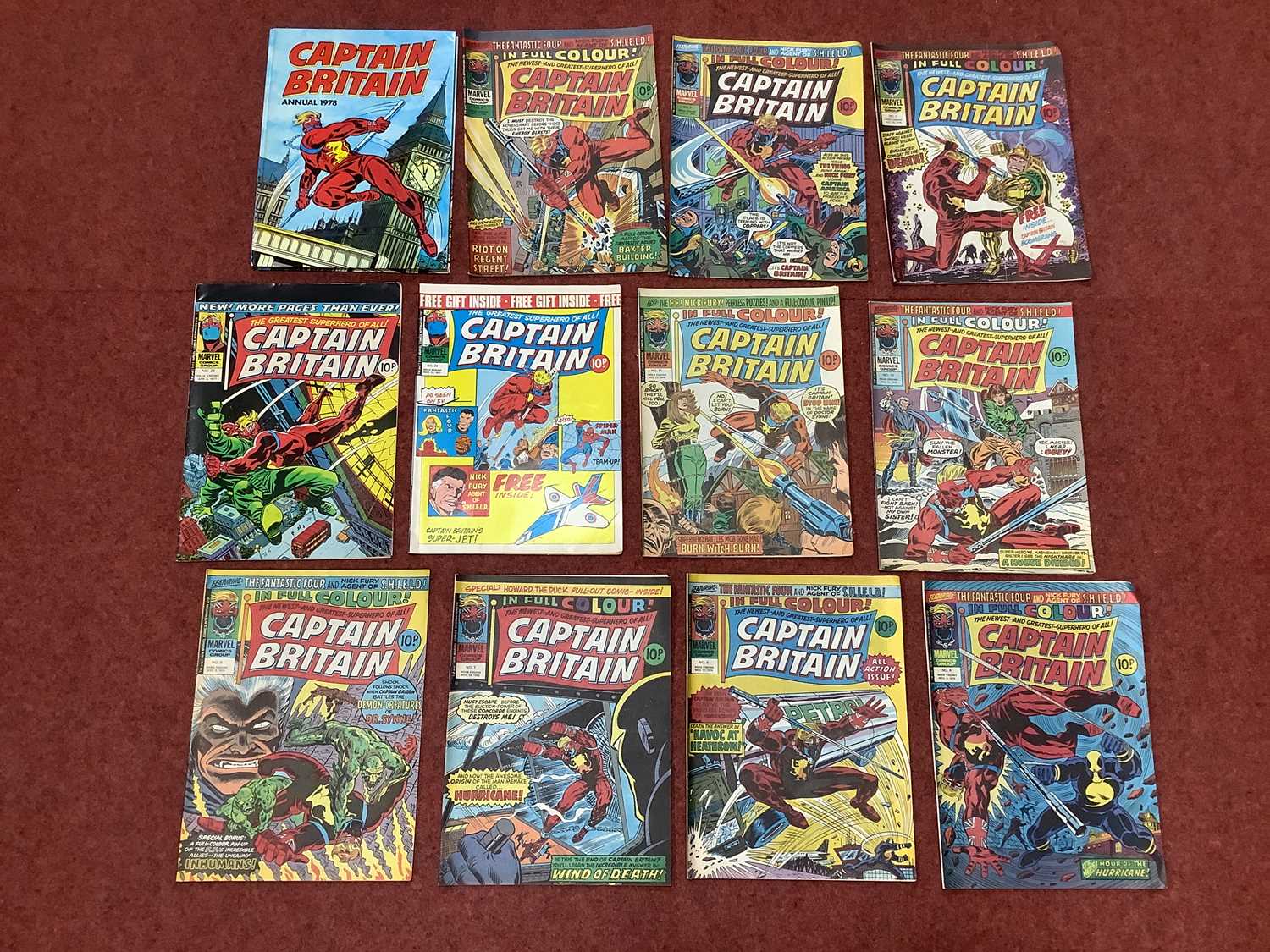 Lot 853 - Eleven Captain Britain Comics by Marvel U.K.