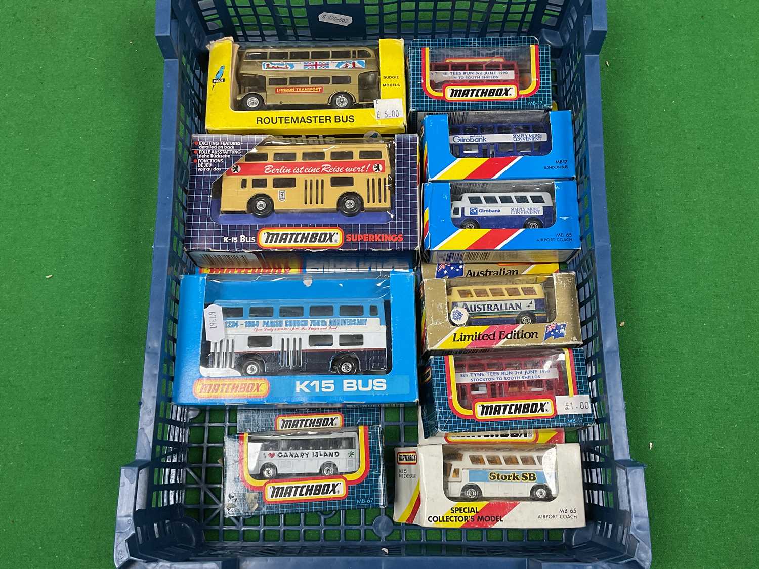 Lot 447 - Ten boxed Diecast model buses by Matchbox