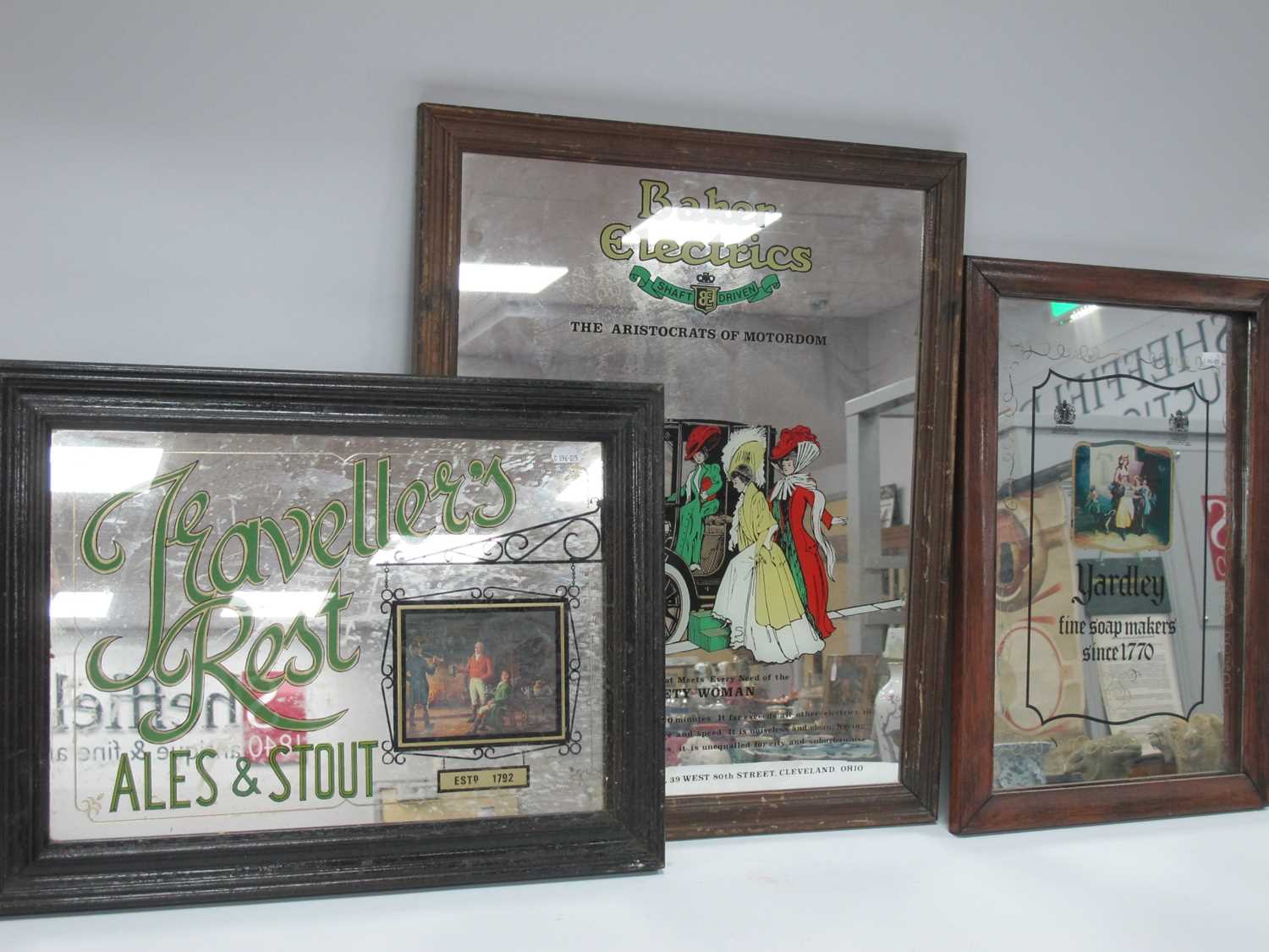 Lot 1354 - Advertising mirrors Bakers Electrics the