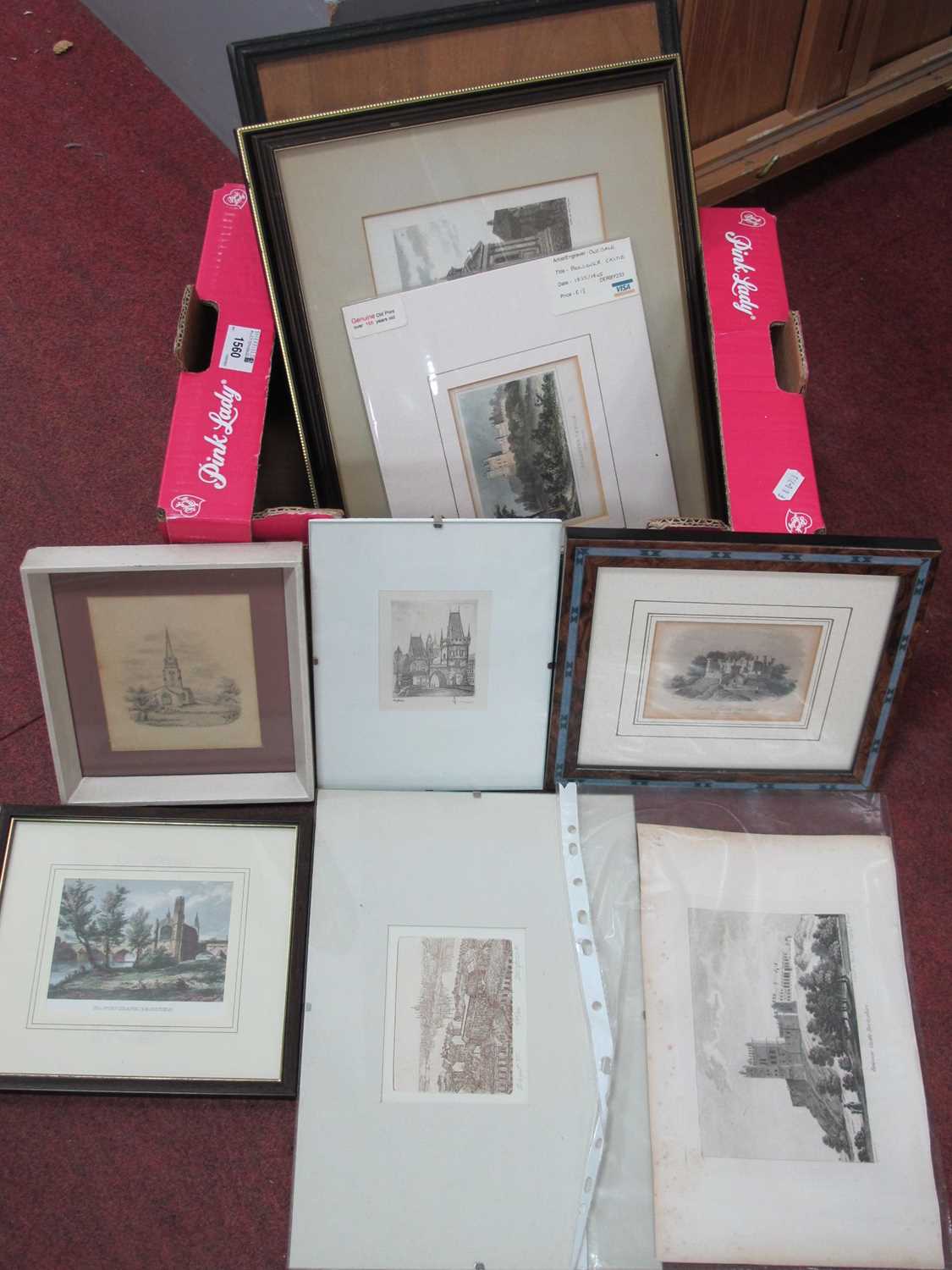 Lot 1560 - XIX Century Pencil Drawing of Church, 11.5