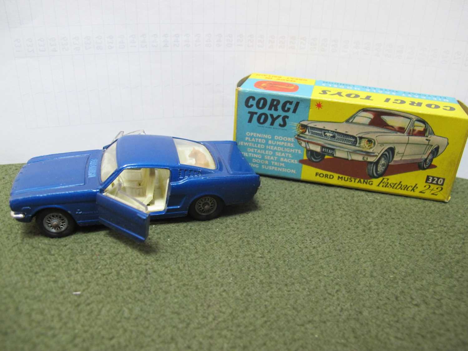 Lot 652 - Corgi No 320 Ford Mustang Fastback 2 +2,