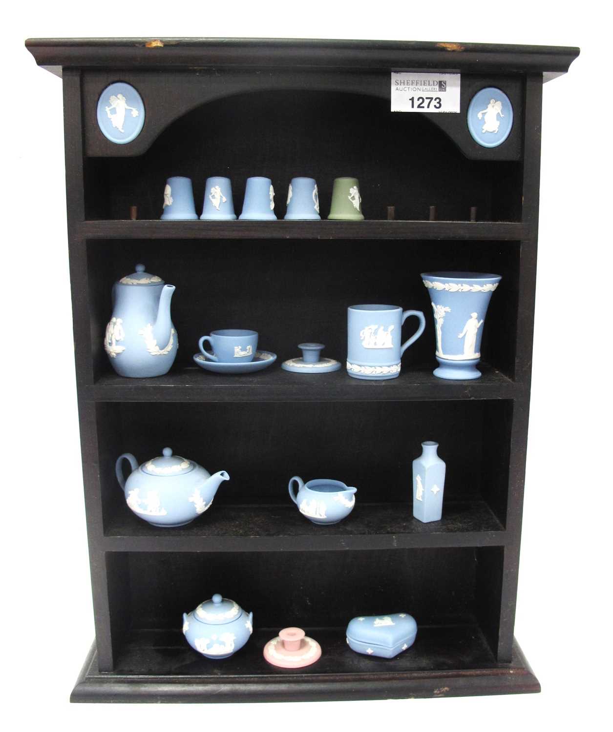 Lot 1323 - Wedgwood Powder Blue Jasper Ware Miniatures