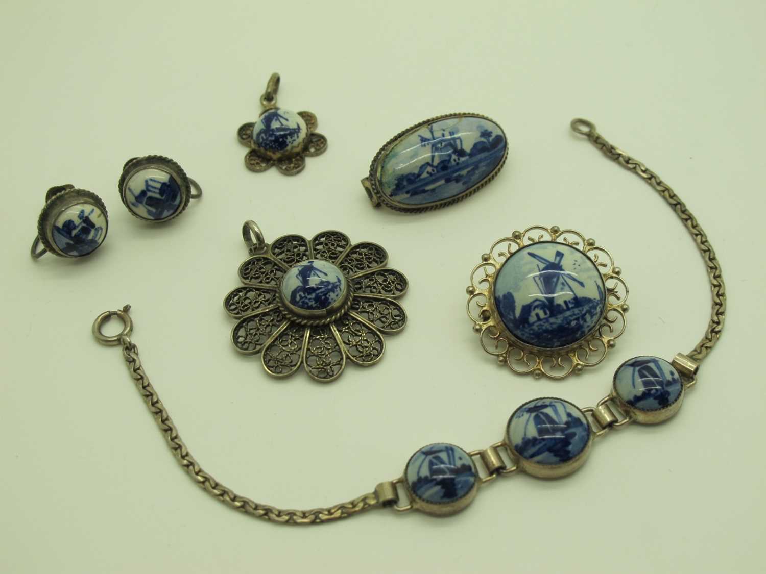 Lot 146 - A Small Collection of Delft Jewellery,