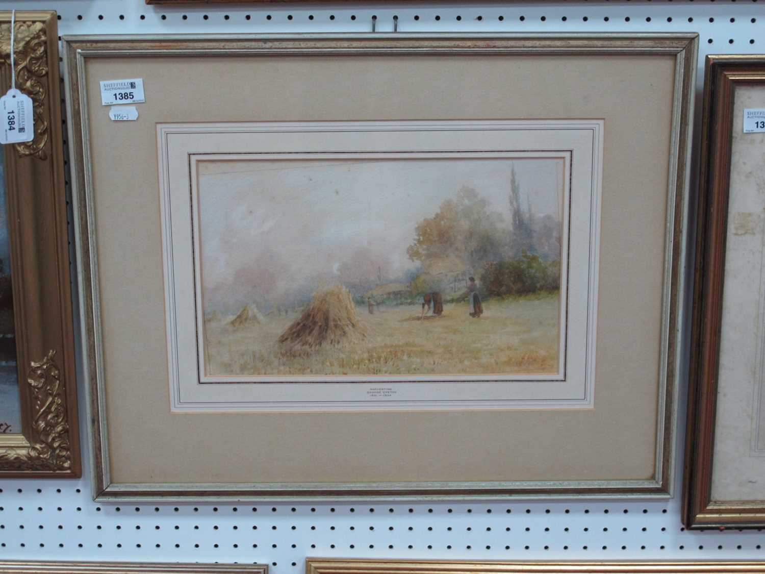 Lot 1385 - GEORGE OYSTON (1861-1937) Harvesting Scene