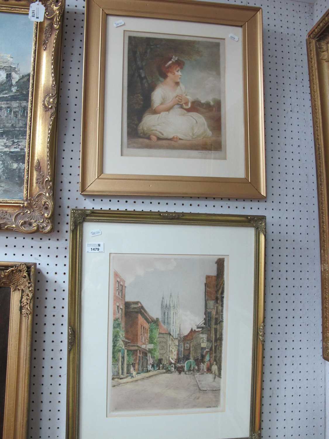 Lot 1479 - George P James Print of a Girl Kneeling,