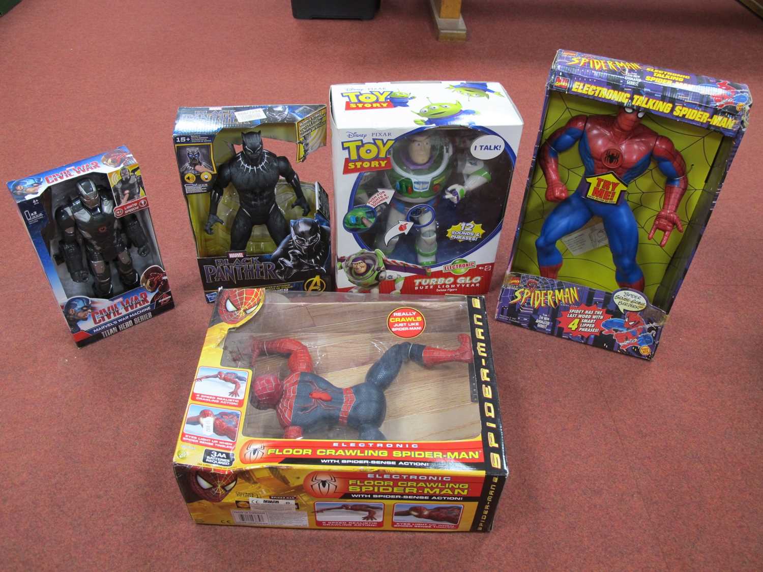 Lot 424 - Five Plastic Action Figure Toys, to include